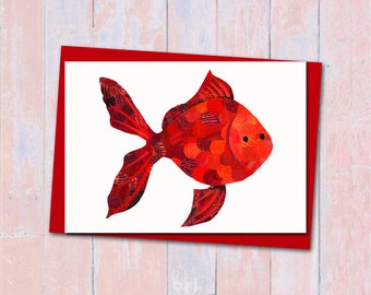 Fish birthday card | Etsy