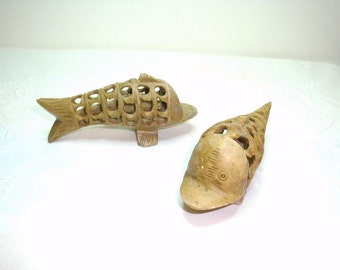 Carved stone fish | Etsy