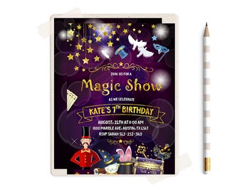 Magic Show Birthday Invitations Magic Show Birthday Party