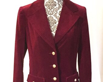 Wine velvet jacket | Etsy