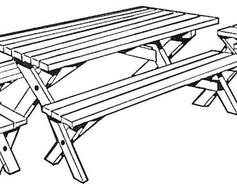 Picnic table pattern | Etsy