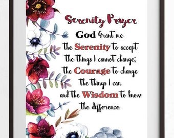 Serenity prayer art | Etsy
