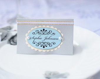 Blue place cards | Etsy