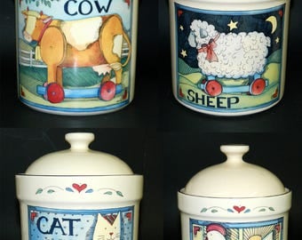 Cow canisters | Etsy