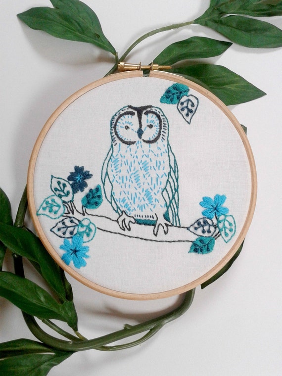 Items similar to Owl embroidery pattern pdf. Woodland animal. Bird ...