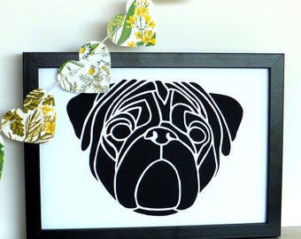 Pug art | Etsy