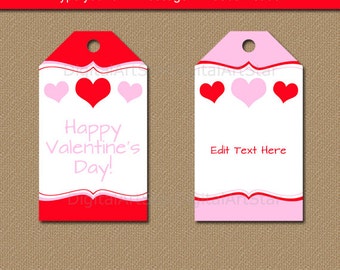 Valentine Birthday Favor Tags Valentine's Day Birthday