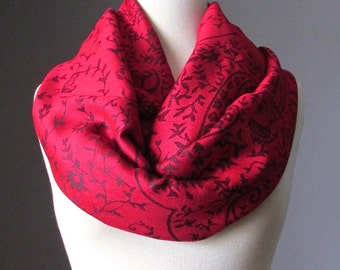 Red infinity scarf | Etsy