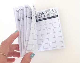 Printable MINI CALENDAR Journal cards/inserts Digital File
