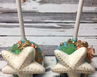 12 Shimmer Sea Shell Chocolate Lollipops Beach Wedding