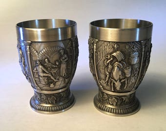 Pewter wine goblets | Etsy