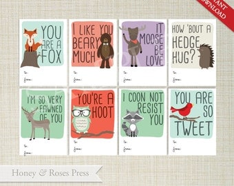 Fox valentine card | Etsy