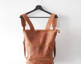 Leather backpack | Etsy