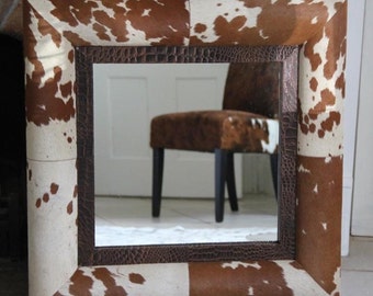 Cowhide mirror | Etsy