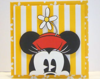 Minnie mouse card | Etsy