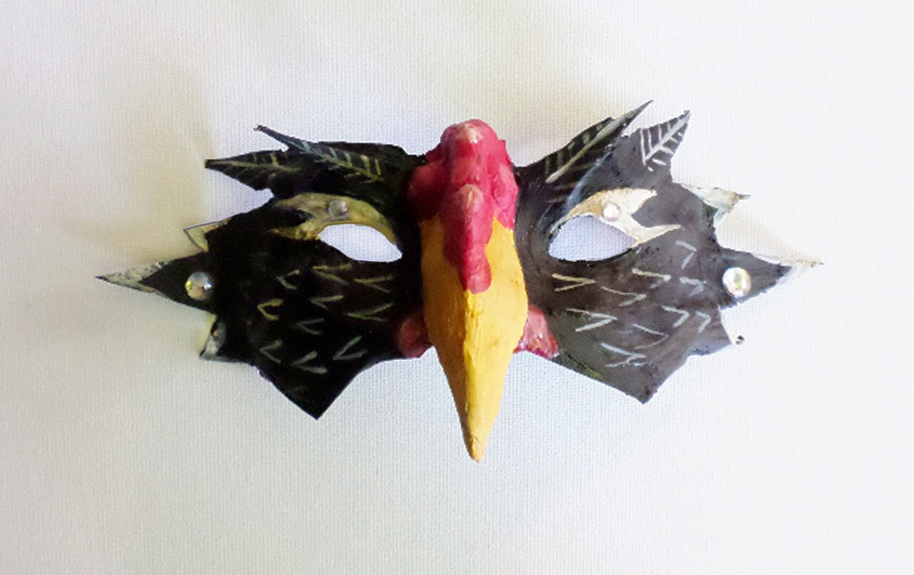 Rooster half mask masquerade mask Year of the Rooster