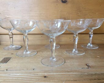 1950s stemware | Etsy