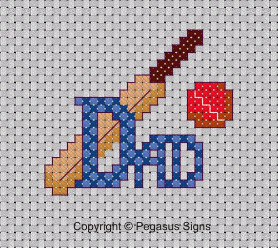 Dad and Cricket Motifs Cross Stitch Pattern only PDF/JPEG