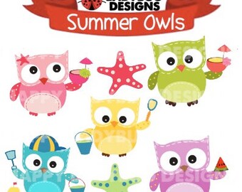 Items similar to Pink and Aqua Summer Owls and florals 3 x 5 printable ...