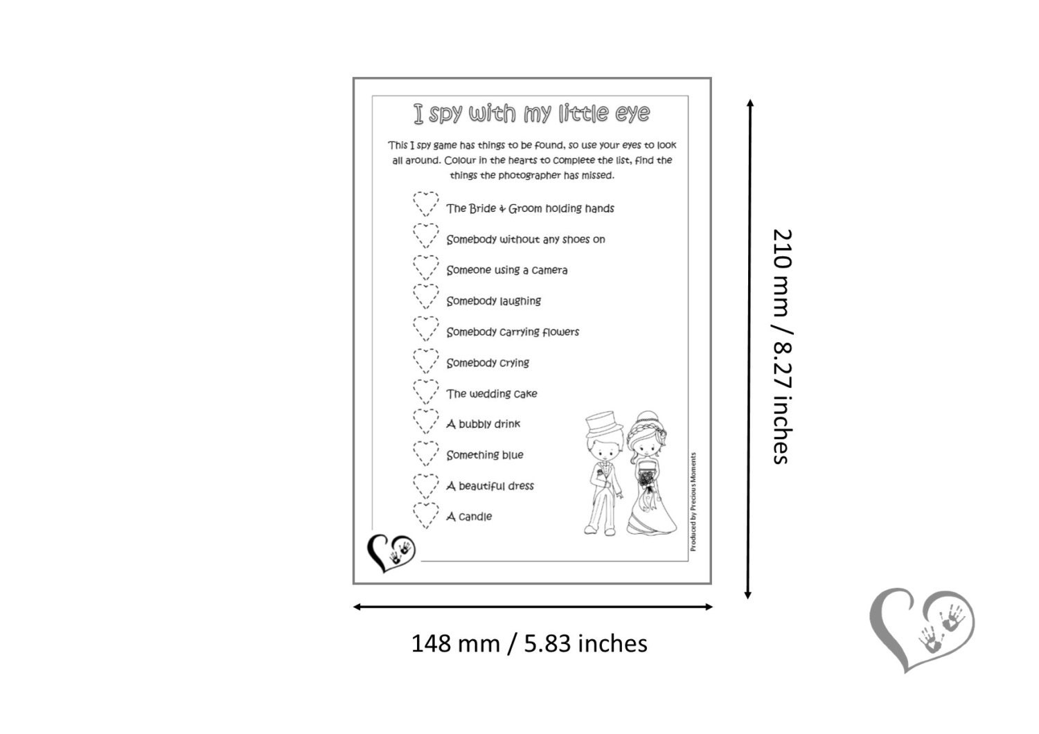 Children's I SPY wedding game I spy game wedding I spy