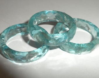 Blue resin ring | Etsy