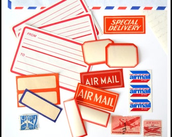 Air mail stickers | Etsy