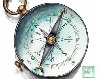 Compass stationery | Etsy