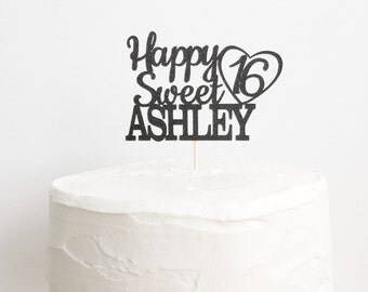 16 cake topper | Etsy