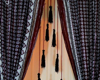 Block print curtains | Etsy