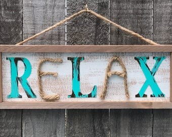 Relax sign | Etsy