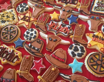 Cowboy boot cookies | Etsy