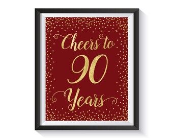 90th birthday sign | Etsy
