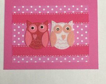 Owl valentine card | Etsy
