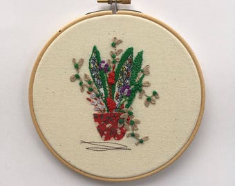 Items similar to Embroidered plant two - embroidery art on Etsy