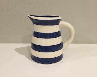 Blue stripe pitcher | Etsy