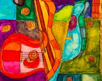 Blues Art Etsy
