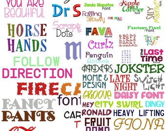 Embroidery fonts | Etsy