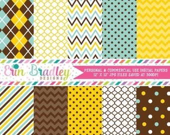 60% OFF SALE Digital Scrapbook Paper Yellow by ErinBradleyDesigns
