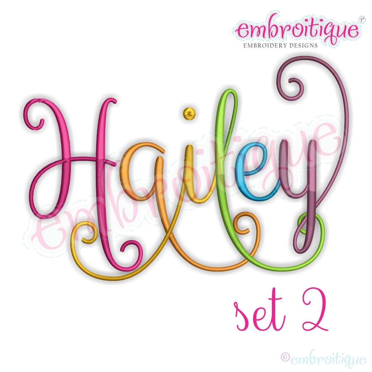 Hailey Monogram Set 2 Curly Swirly Calligraphy