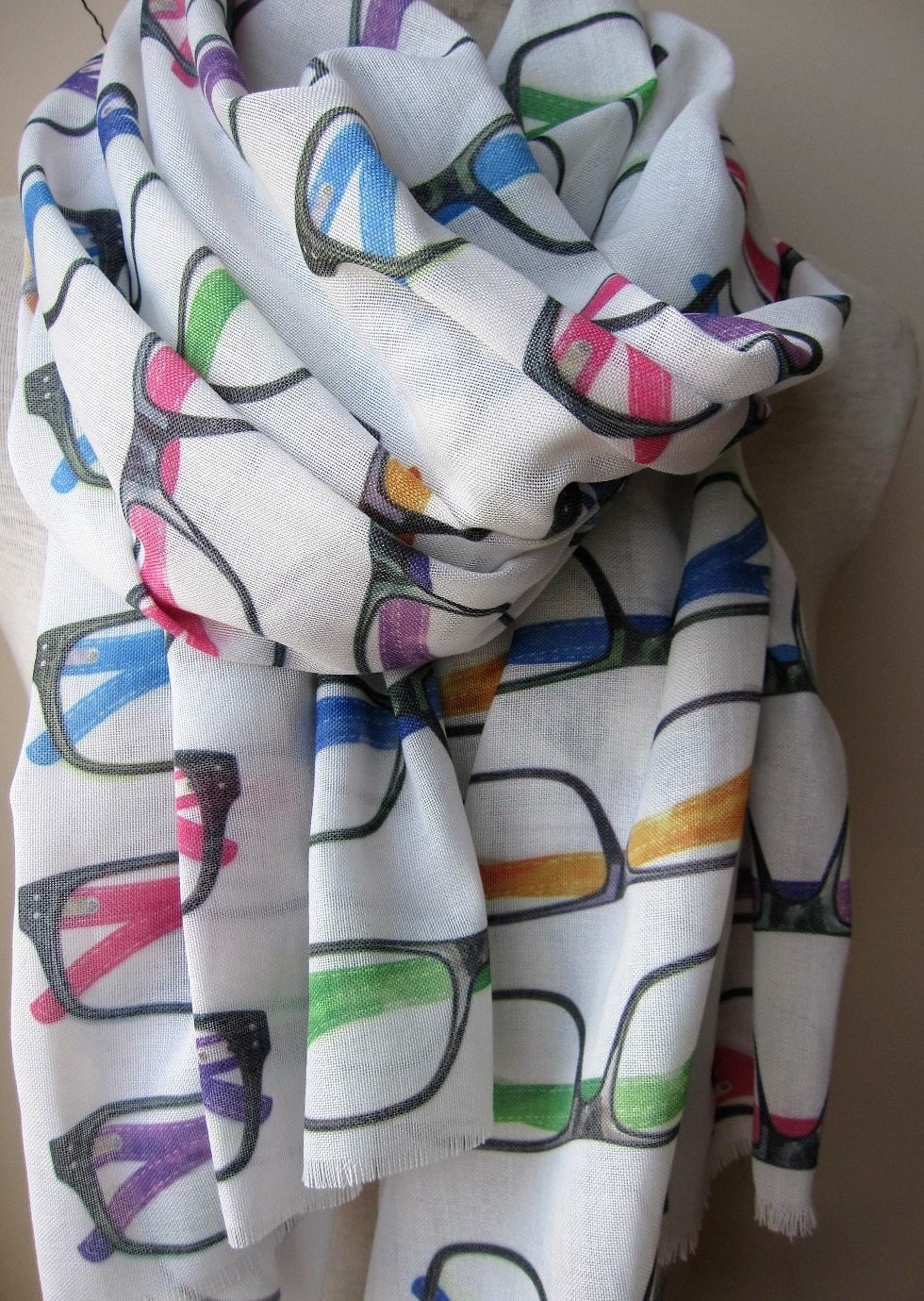 Eyeglass Scarf pop art style Scarf eye Glasses Print Scarf