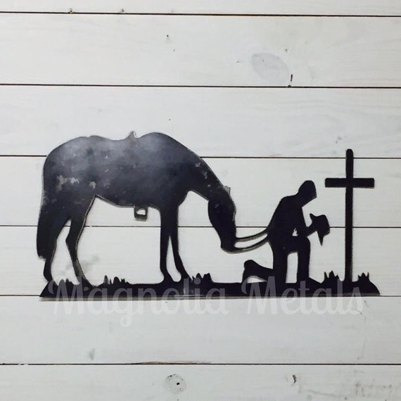 Items similar to Praying Cowboy - Metal Wall Decor on Etsy