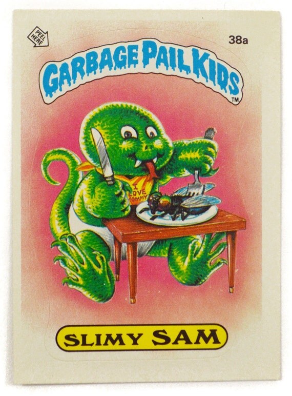 Vintage 80s Garbage Pail Kids Slimy Sam 38a Series 1 Sticker