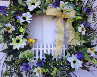 Large spring wreath | Etsy