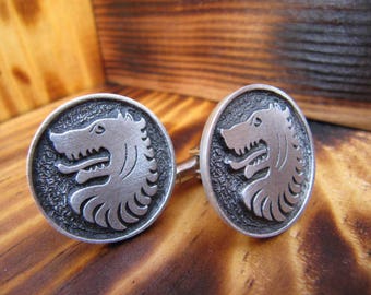 Wolf cufflinks | Etsy