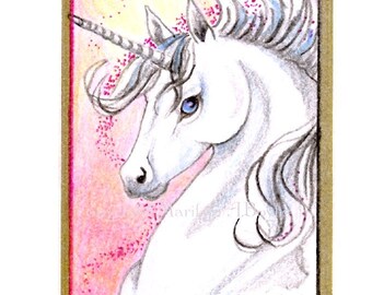 Unicorn drawing | Etsy
