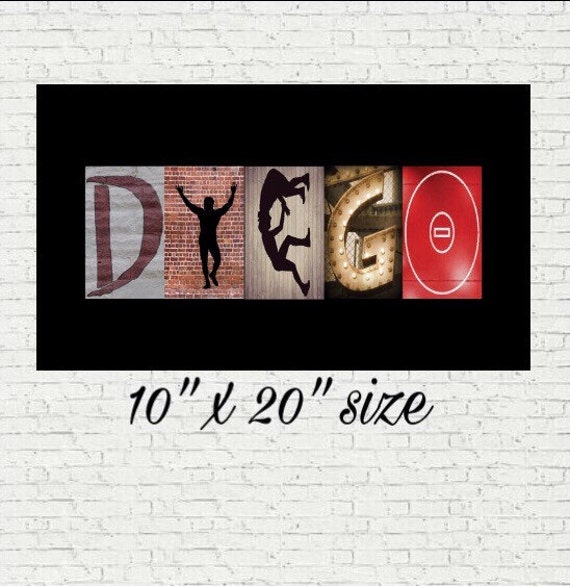 Letter Name Art Wrestling Print Wrestling Print by StudioEGifts