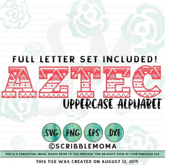 Aztec Letters svg Aztec svg for Cricut Aztec by ScribbleMoma