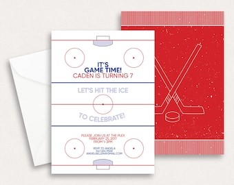 Hockey invitation | Etsy