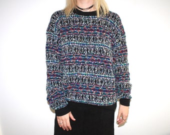 90s colorful sweater | Etsy