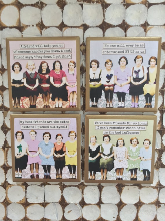 COASTERS Funny friends coasters with gold trim by craftsandthecity